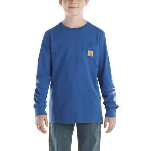 Carhartt Boy's Long Sleeve Graphic Pocket T-Shirt in Navy - Assorted ...