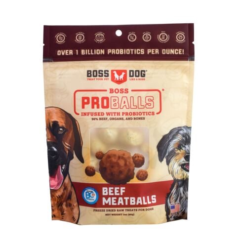 Boss Dog Proballs Freeze Dried Raw Beef Meatball Treat for Dogs 3 oz