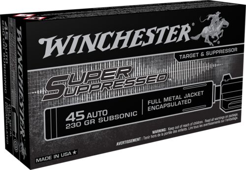Winchester Super Supressed .45Acp 230Gr. Fmje 50-Pack Ammo