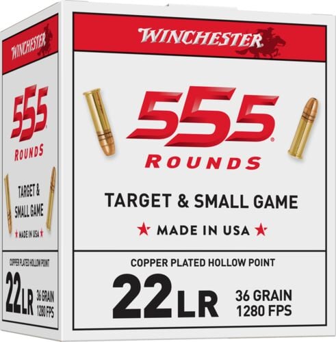 Winchester 22 LR Hollow Point 36 Grain Rimfire Ammunition - 555 Rounds