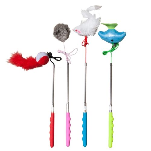 Tiny's Pet Products Telescopic Teaser Cat Toy - Assorted
