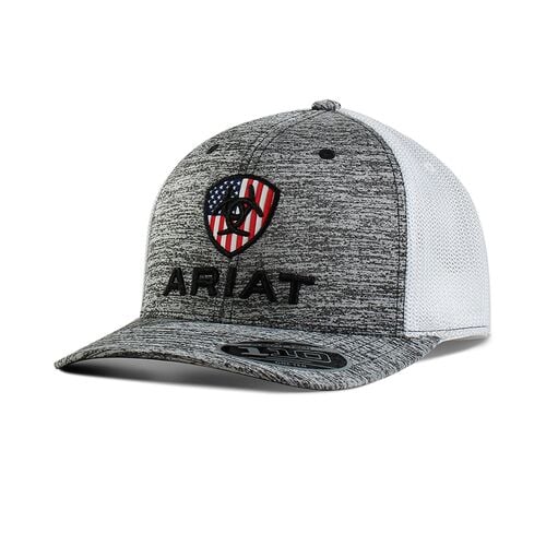 Ariat Men's US Flag Mesh Back Patch Cap in Brown