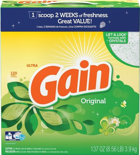 Gain Original HE Compatible Powder Laundry Detergent - 8 Lb