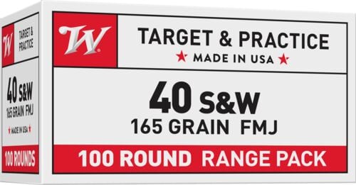 Winchester .40 S & W 165 gr FMJ Target 100 Rnd/box Ammo