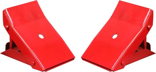 Folding Metal Wheel Chocks in Red - 2 Pack