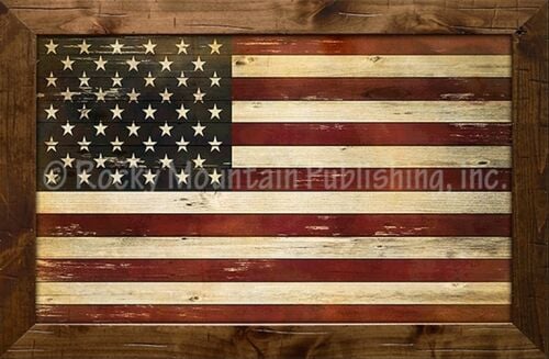 Rocky Mountain Rustic Flag Wall Art - 7" x 10"
