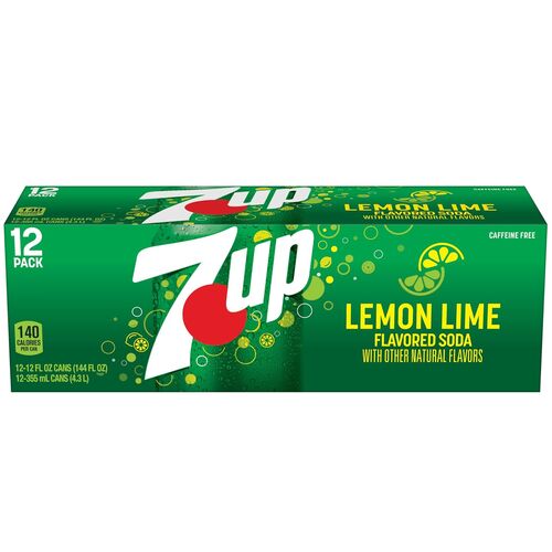 7UP Lemon Lime Soda - 12-Pack of 12 oz Cans