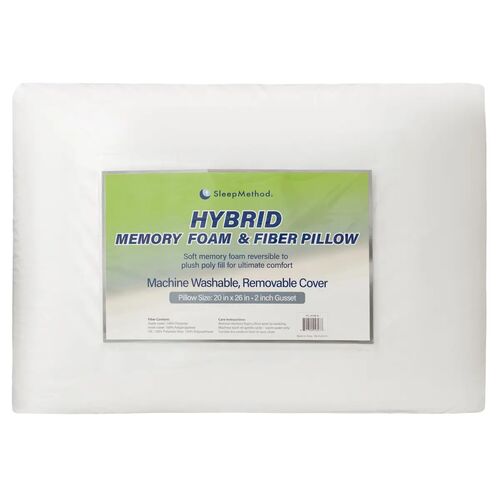 Sleep Method Hybrid Memory Foam and Fiber Pillow