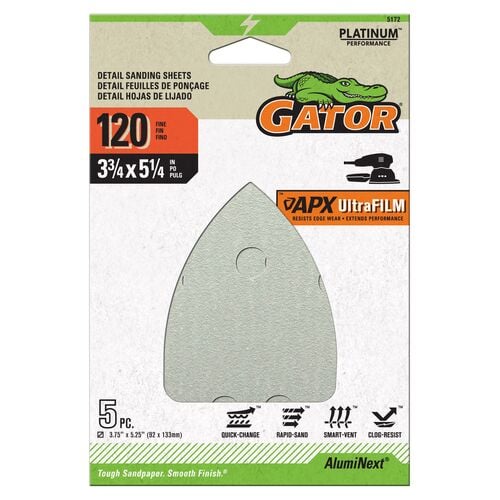 Mouse Sander Detail Sanding AlumiNext Sheets 5-Pack - 120 Grit