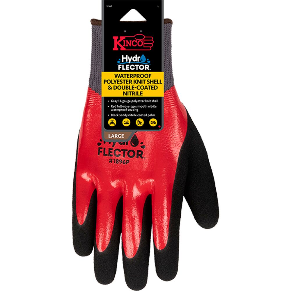 Kinco Men's HydroFlector Waterproof Gloves with Nitrile Palm