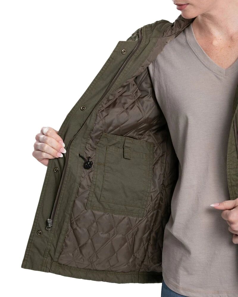 Women's Softstone Washed Duck Utility Coat in Cedar Green