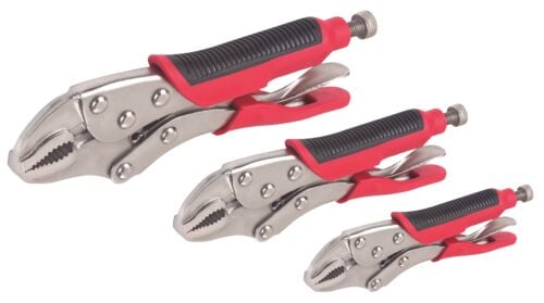 King Tool & Equipment 3 Piece Locking Pliers Set