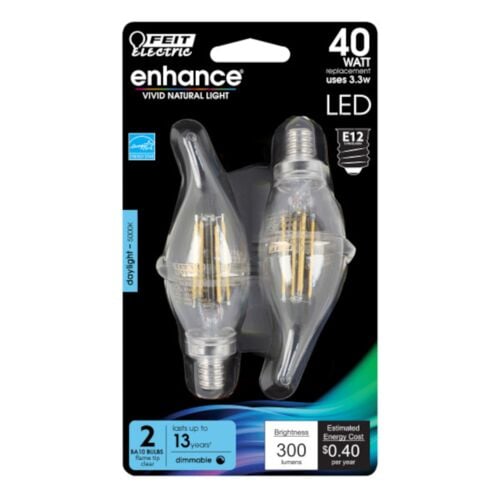 Feit Electric 40W Replacement Daylight E12 Base BA10 Dimmable ...