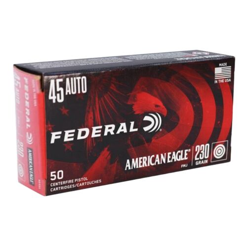Federal American Eagle 45 Auto (ACP) 230gr FMJ Handgun Ammo - 50 Rounds