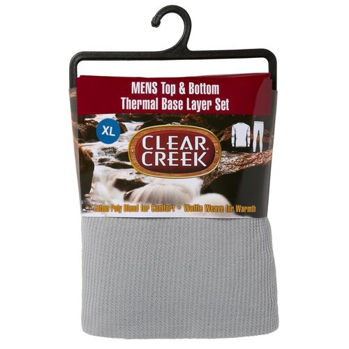 Clear Creek Men's Assorted Waffle Weave Base Layer Set in Grey