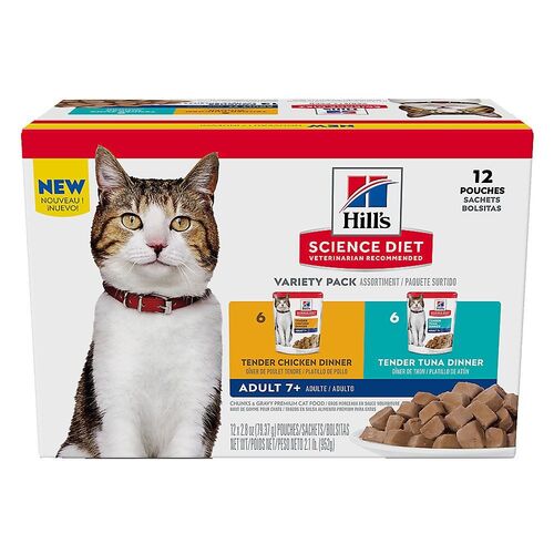 Hill's Science Diet Adult Senior 7+ Tender Dinner Pouch 12 Ct - 2.8 oz ...