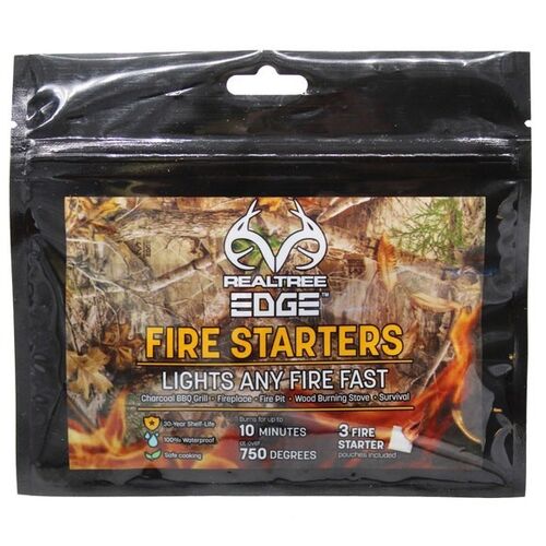 RealTree Weatherproof and Waterproof Fire Starter Pouch - 3-Pack