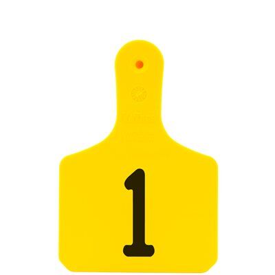 Y-Tex Y-Tags Calf #1-25 1-Piece Tags in Yellow - 25 Tags