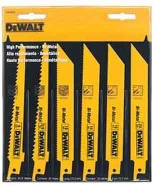 Dewalt 6 Piece Bi-Metal Reciprocating Saw Blade Set