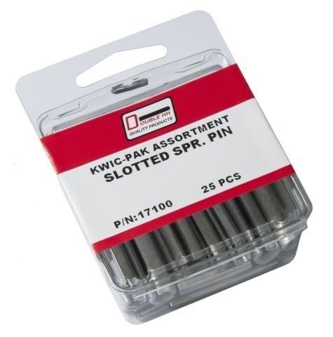 Double HH Slotted Spring Pin Kit with 25 Pieces in 12 Sizes