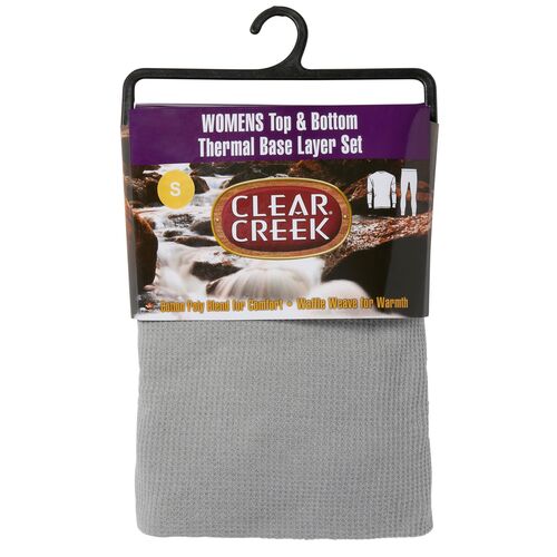 Clear Creek Women's Assorted Waffle Weave Base Layer Set in Grey