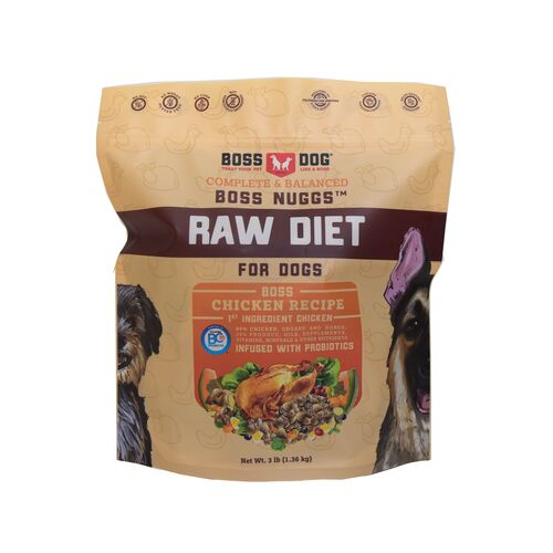 Boss Dog Frozen Chicken Raw Nuggets 3 Lb