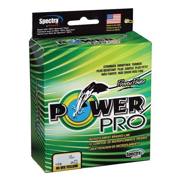 Power Pro Braided Spectra Fiber Fishing Line in Hi-Vis Yellow