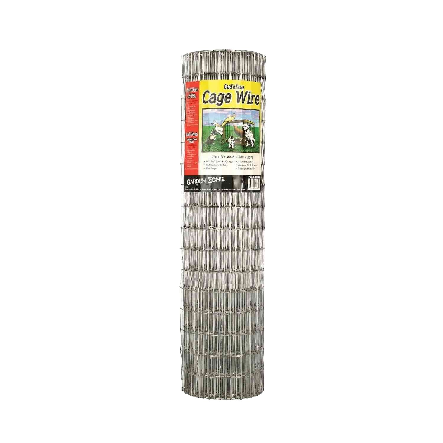 Garden Zone 1"x2" 16GA Galvanized Welded Cage Wire Fencing