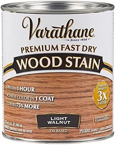 Varathane Premium Fast Dry Wood Stain Light Walnut Paint - Quart