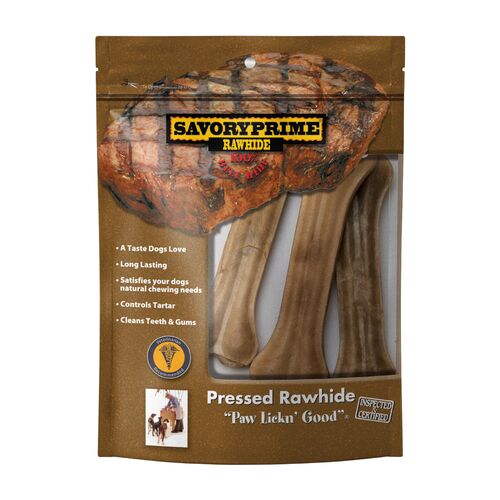 Pressed Bone Natural Rawhide - 6.5" 3 Pack