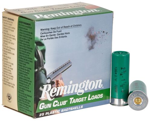 Remington Gun Club Lite Target Ammo 12 Gauge 2-3/4" 1-1/8 oz #8 Shot ...