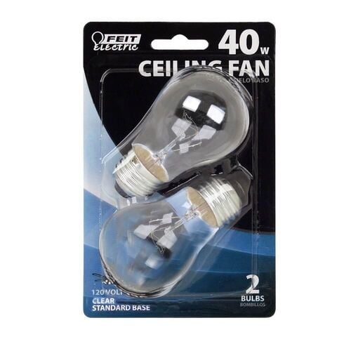 Feit Electric 2 Count 40 Watt Incandescent A15 Clear Fan Light Bulbs