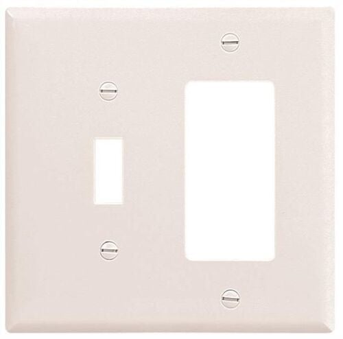 Cooper Wiring 4.5 x 4.56 Inch, 2 Gang Combination Wall Plate