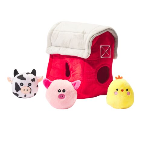 Main St. Pet 4-Piece Barn & Farm Animals Hide & Seek Plush Dog Toy