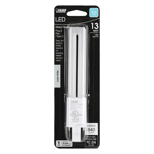 Feit Electric PL13 GX23 LED Bulb Cool White 13 Watt Equivalence