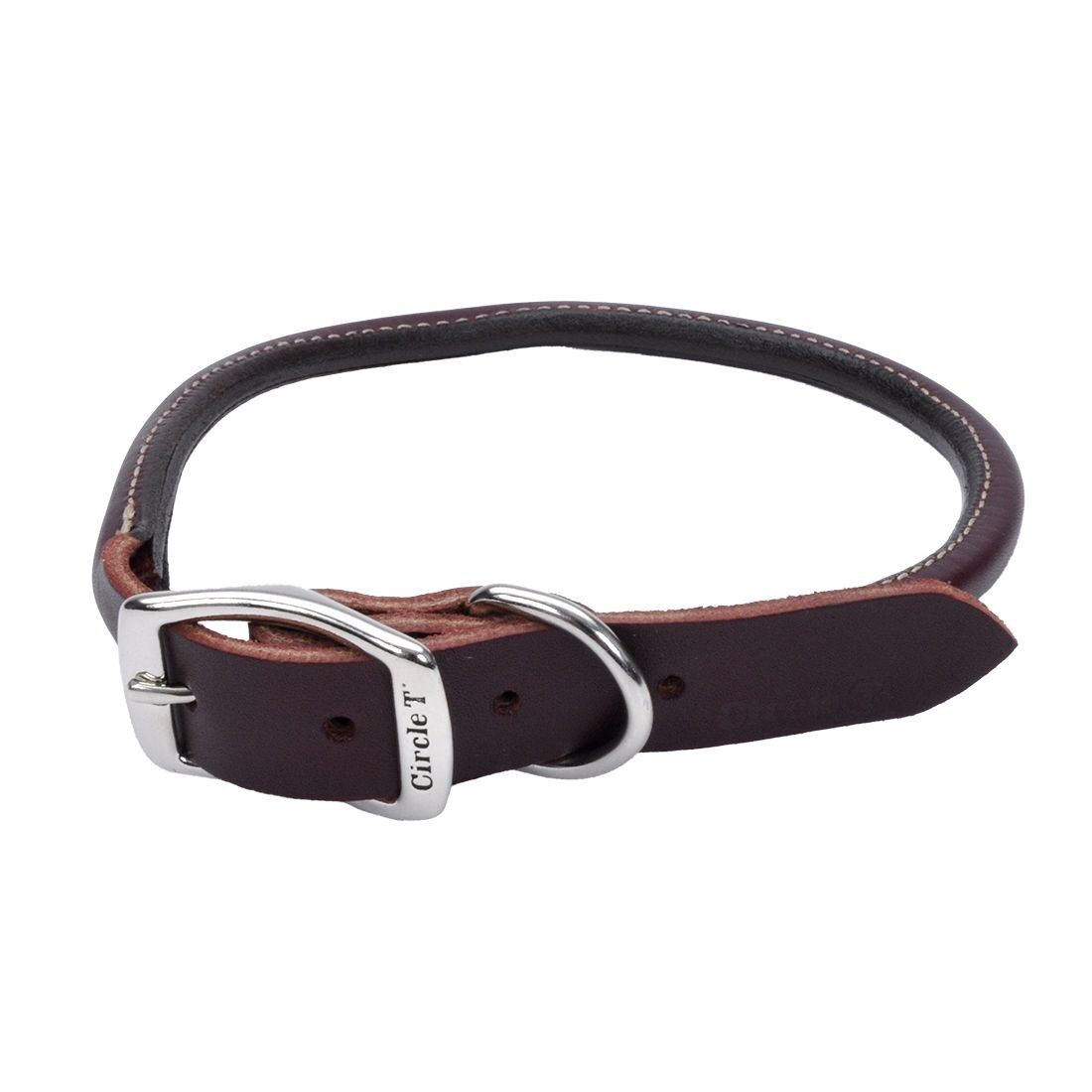 Circle T Leather Round Dog Collar