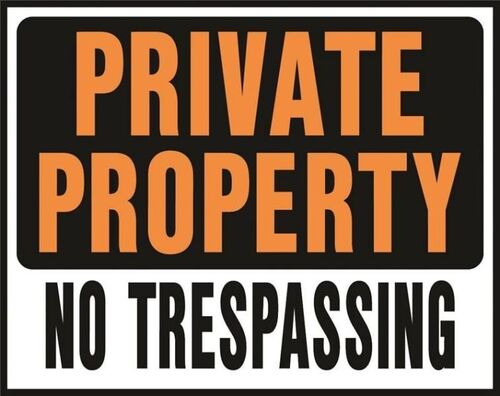 Hy-Ko Jumbo Identification Sign, Private Property No Trespassing, 19 In ...