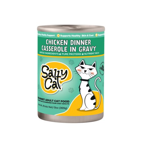 Salty Cat Chicken Dinner Casserole in Gravy Wet Cat Food - 13 oz