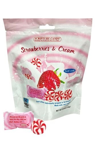 Scripture Candy Strawberries & Cream Hard Candies - 5.5 oz