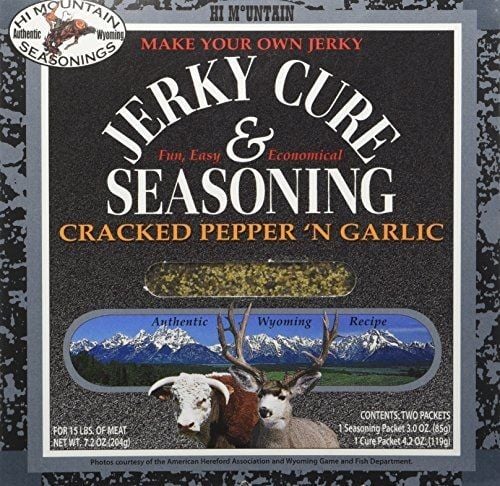 Hi Mountain Jerky Cure & Seasoning - Cracked Pepper & Garlic Blend - 15 ...