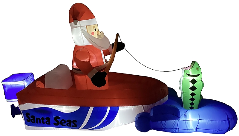 Inflatable Santa Fishing O Boat