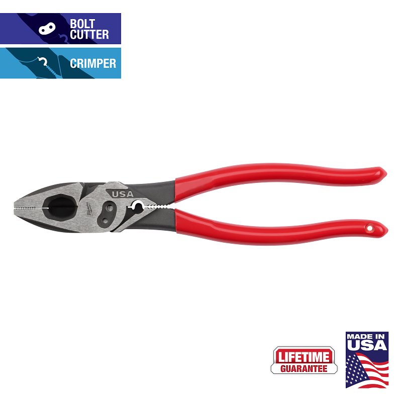 Lineman's Pliers With Crimper And Bolt Cutter